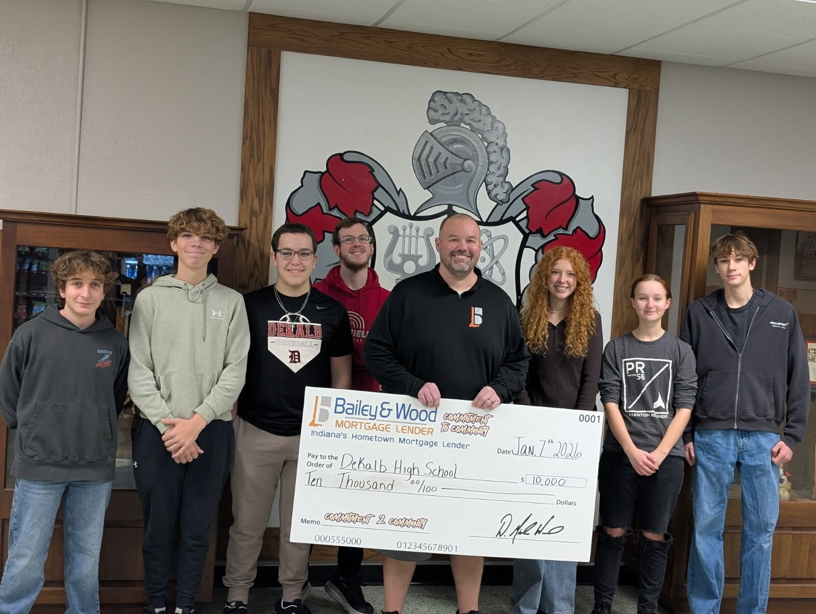 Bailey & Wood's Steve Presents DeKalb High School with $10,000